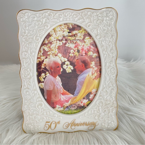 Hallmark | Accents | Hallmark Ivory Gold 5th Anniversary Ceramic ...